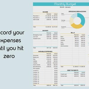 Zero-based Budget Worksheet – Excel, Google Sheets & PDF Budget Planner ...