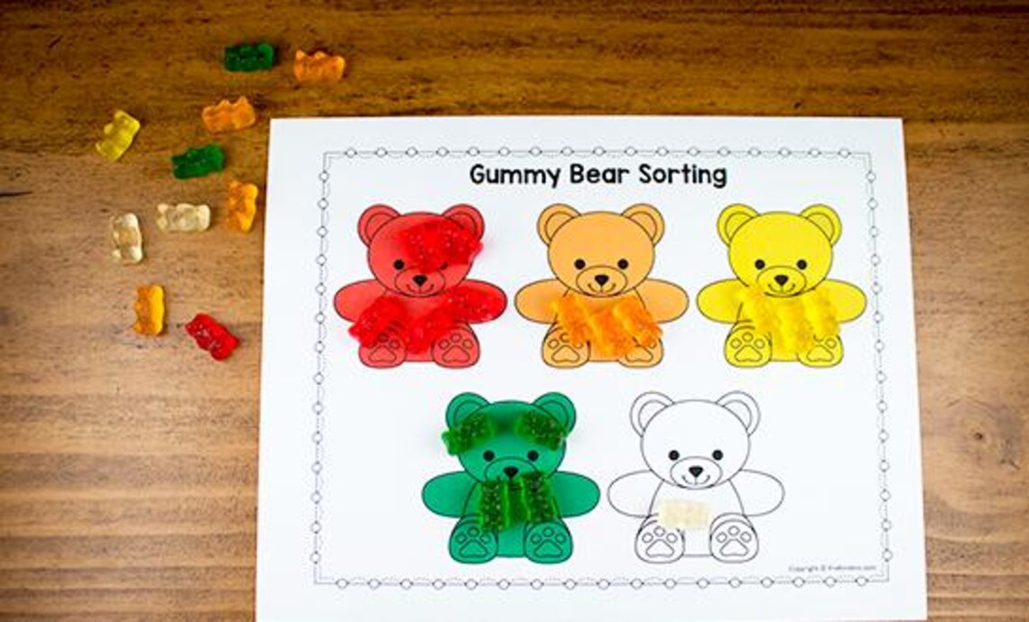 Gummy Bear Math Printables: Sorting, Counting, Patterns (pre-k ...