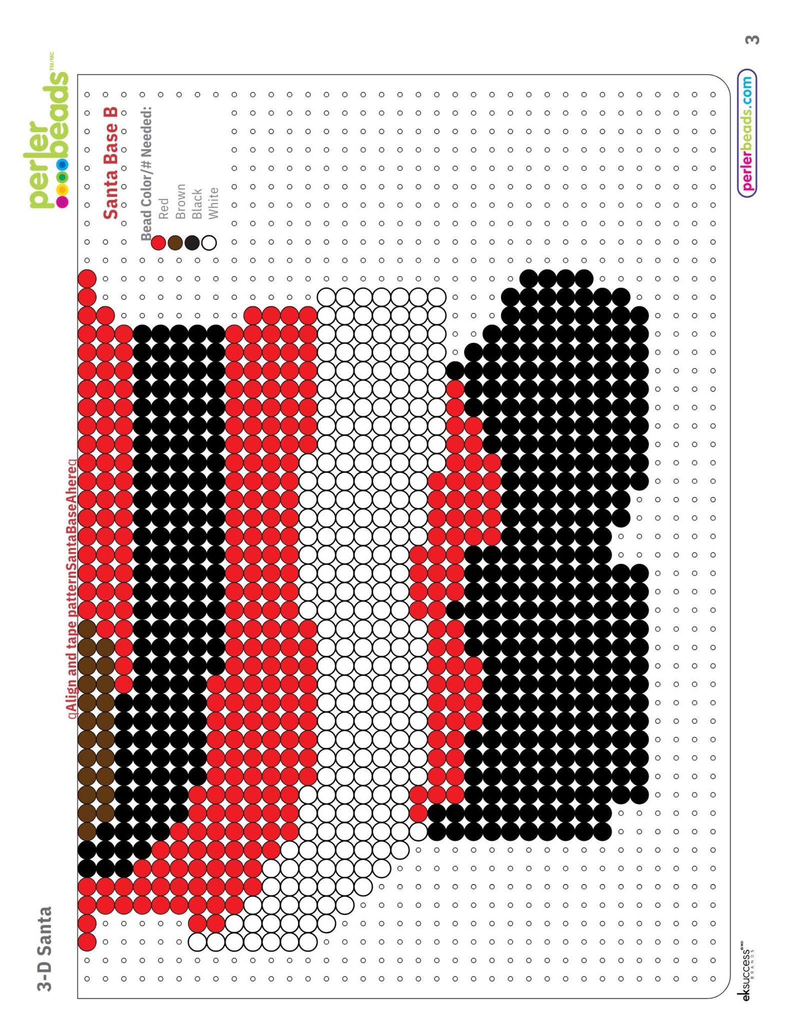 3D Santa Perler Bead Kit – Handmade Christmas Decoration - Etsy