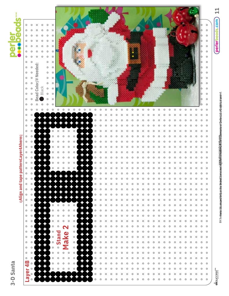 3D Santa Perler Bead Kit – Handmade Christmas Decoration - Etsy