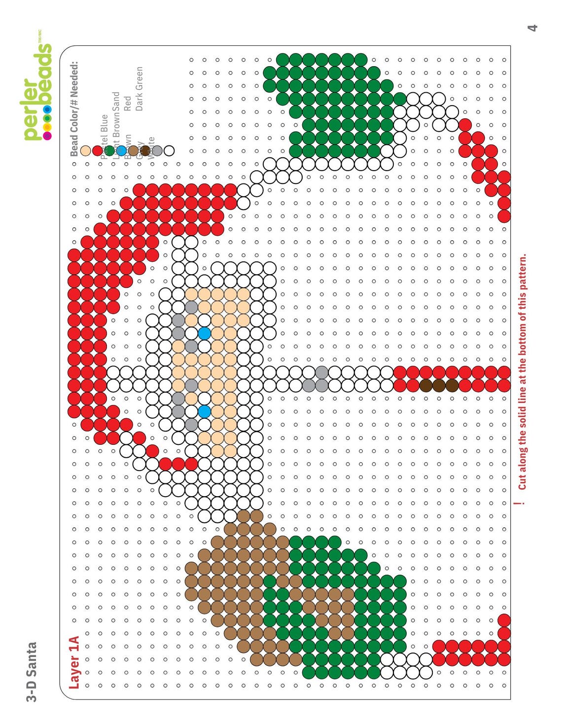 3D Santa Perler Bead Kit – Handmade Christmas Decoration - Etsy