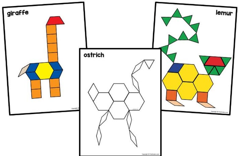 Safari Animal Pattern Block Mats – Fun Wild Animal Learning Activities ...