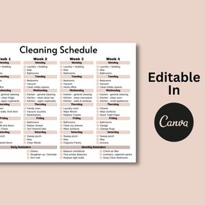 Printable House Cleaning Schedule: Weekly, Monthly, Yearly Chore Chart ...