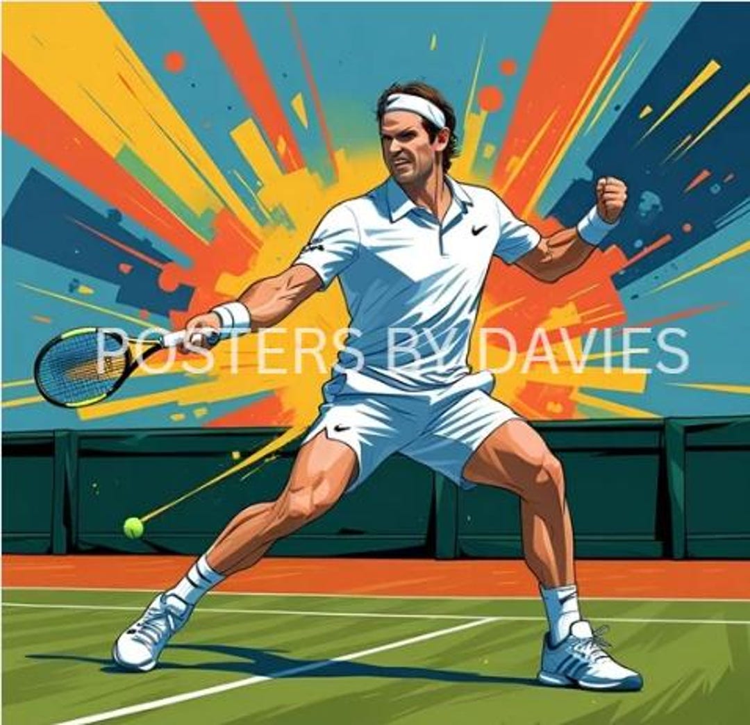 Roger Federer - Wimbledon Poster - Grass Court - Etsy
