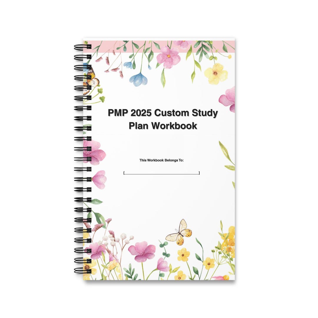 PMP 2025 Custom Study Plan Workbook Spiral Journal | Floral Cover - Etsy