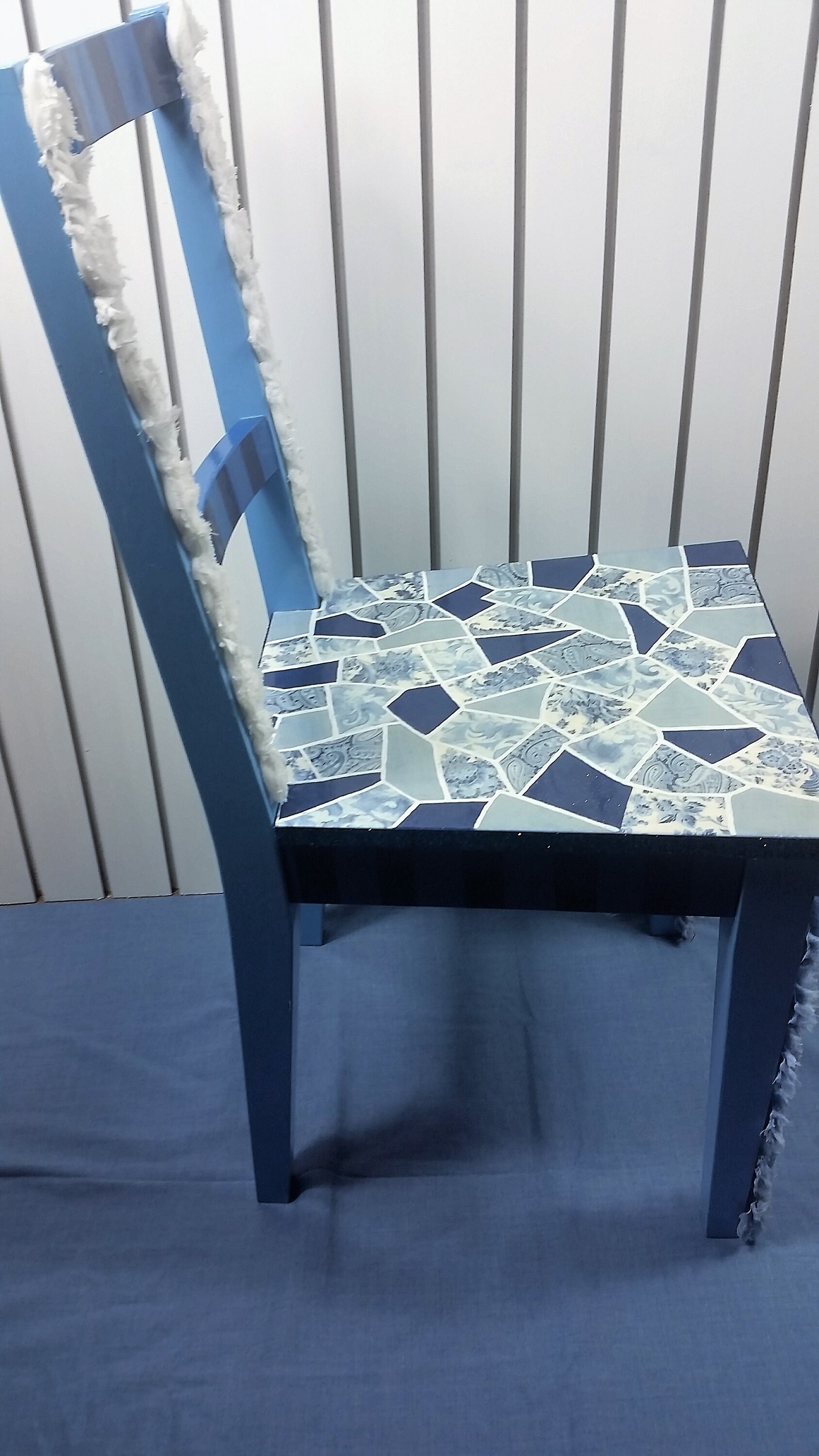 Blue Accent Chair, Refinished Chair, Statement Piece, Coastal Blue ...