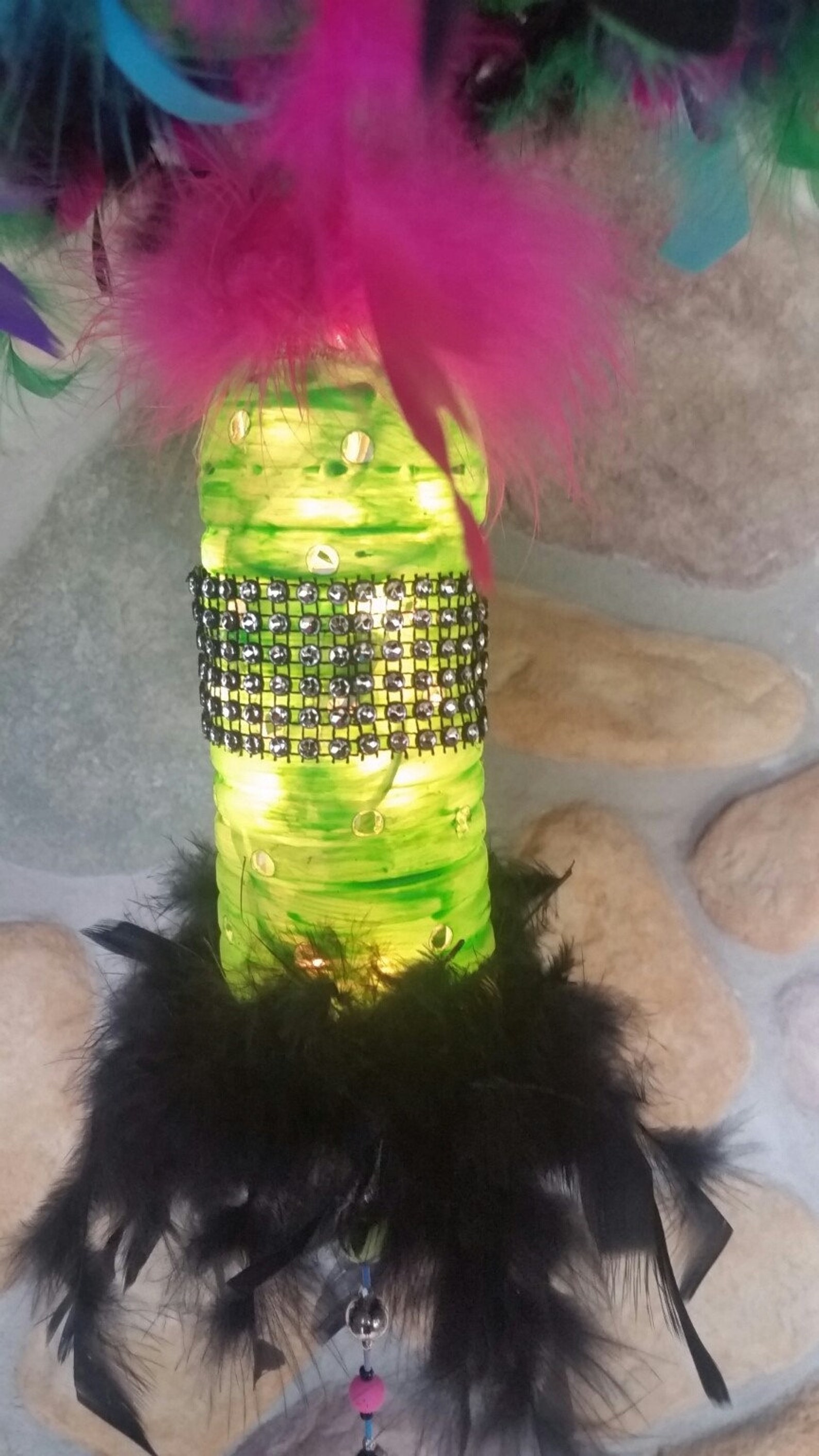 Fun Funky Hanging Pendant Feather Floor Lamp Multi Color Whimsical Lamp ...