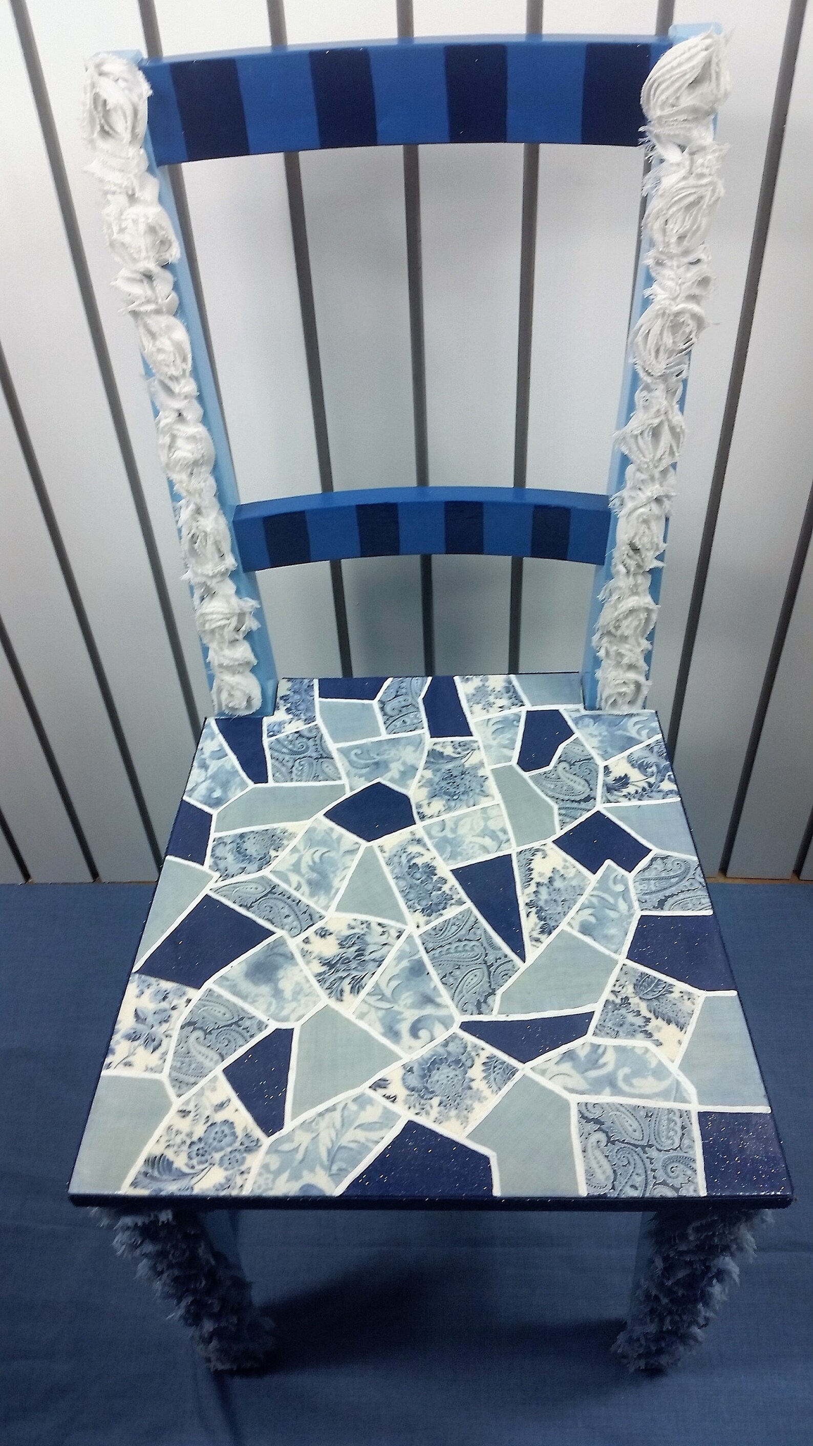 Blue Accent Chair, Refinished Chair, Statement Piece, Coastal Blue ...