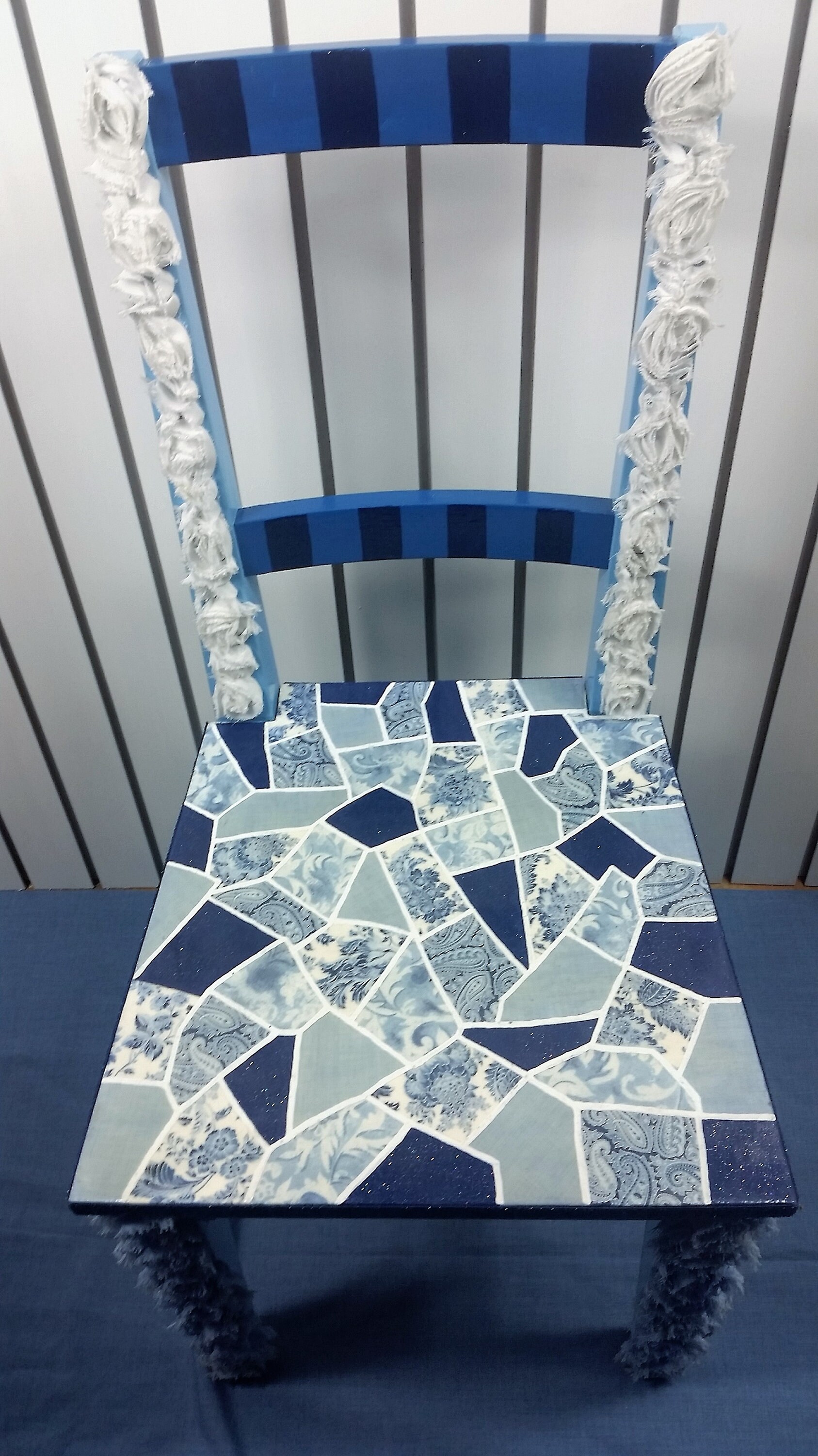 Blue Accent Chair, Refinished Chair, Statement Piece, Coastal Blue ...