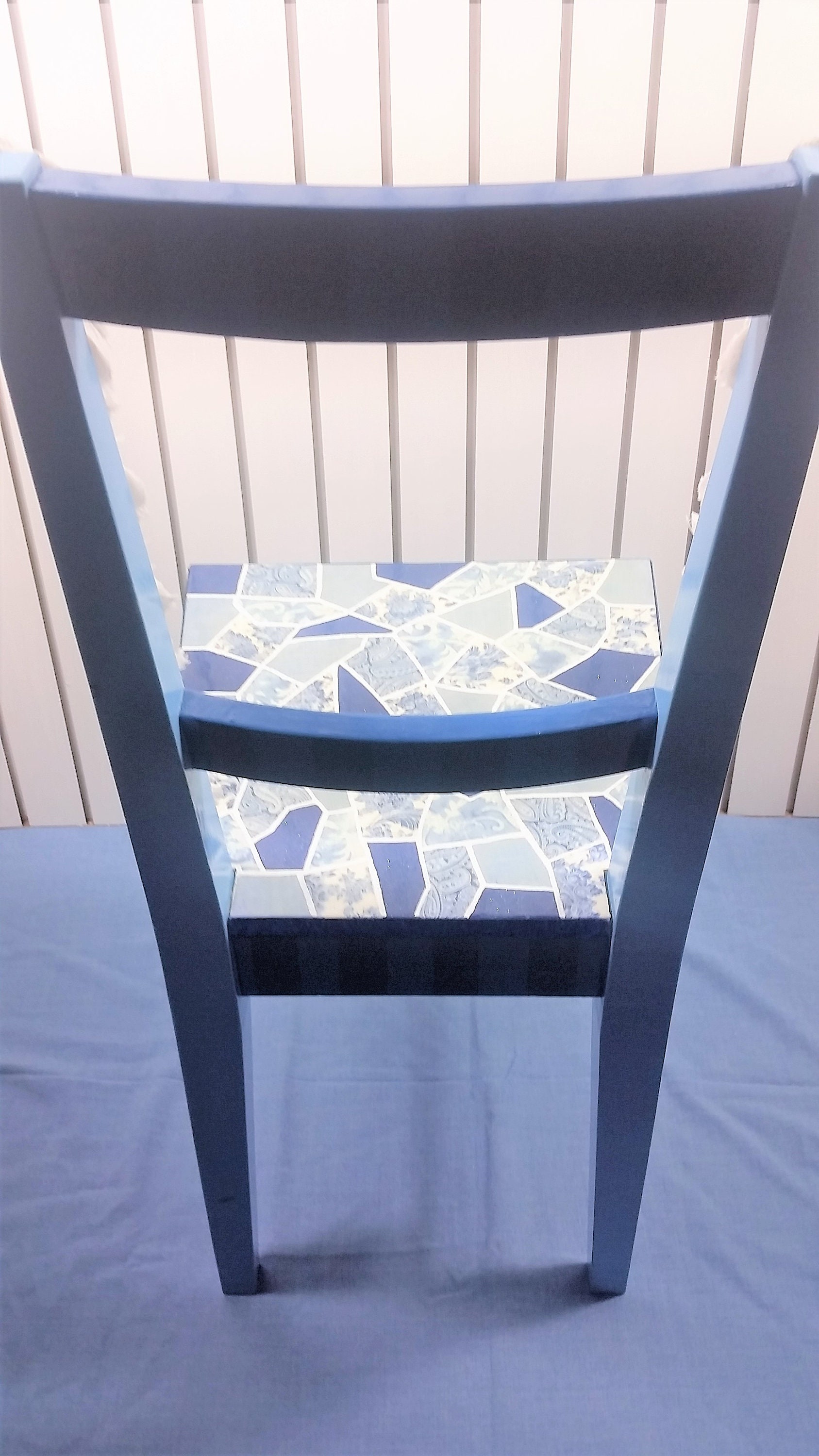 Blue Accent Chair, Refinished Chair, Statement Piece, Coastal Blue ...