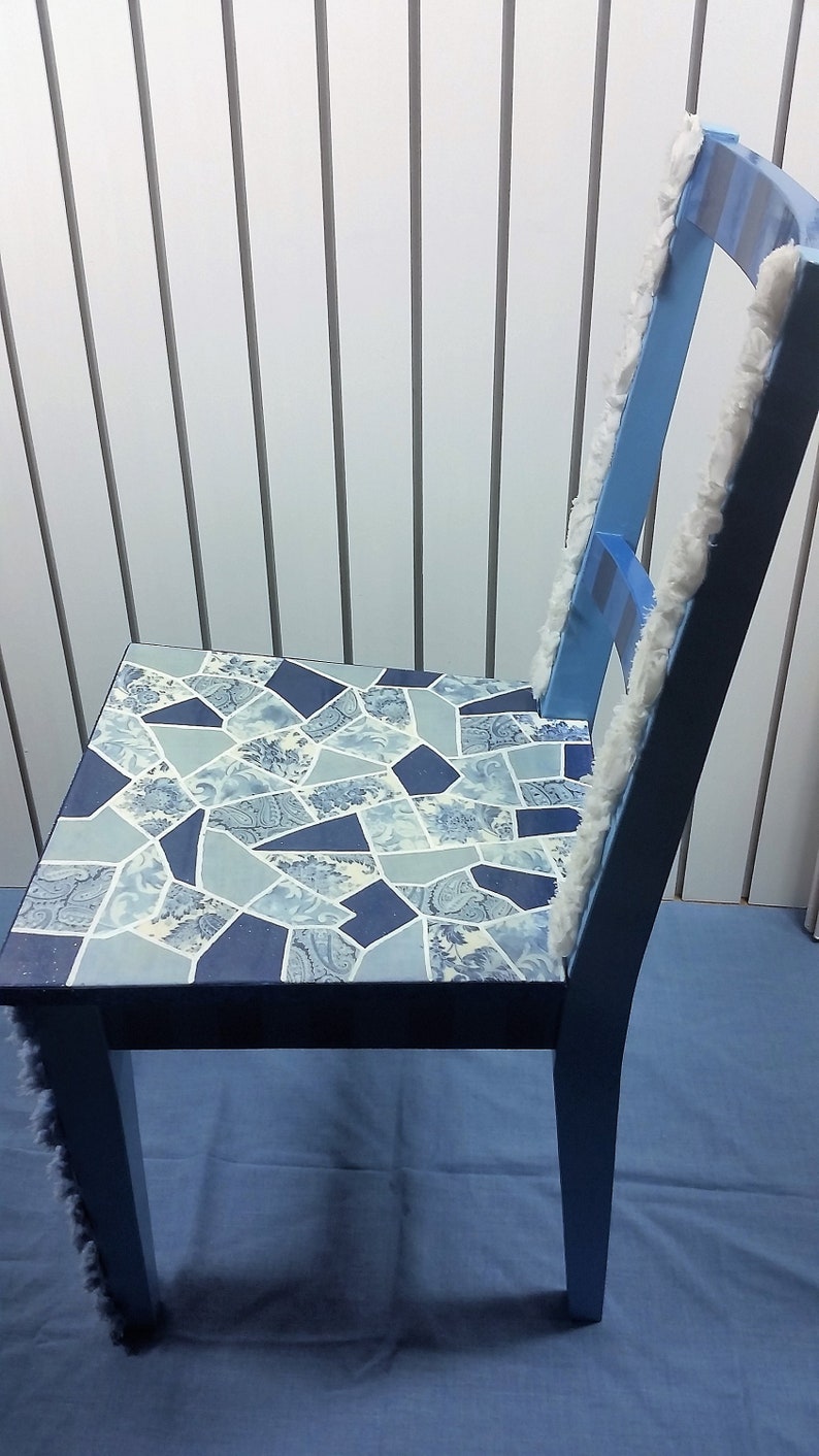 Blue Accent Chair, Refinished Chair, Statement Piece, Coastal Blue ...