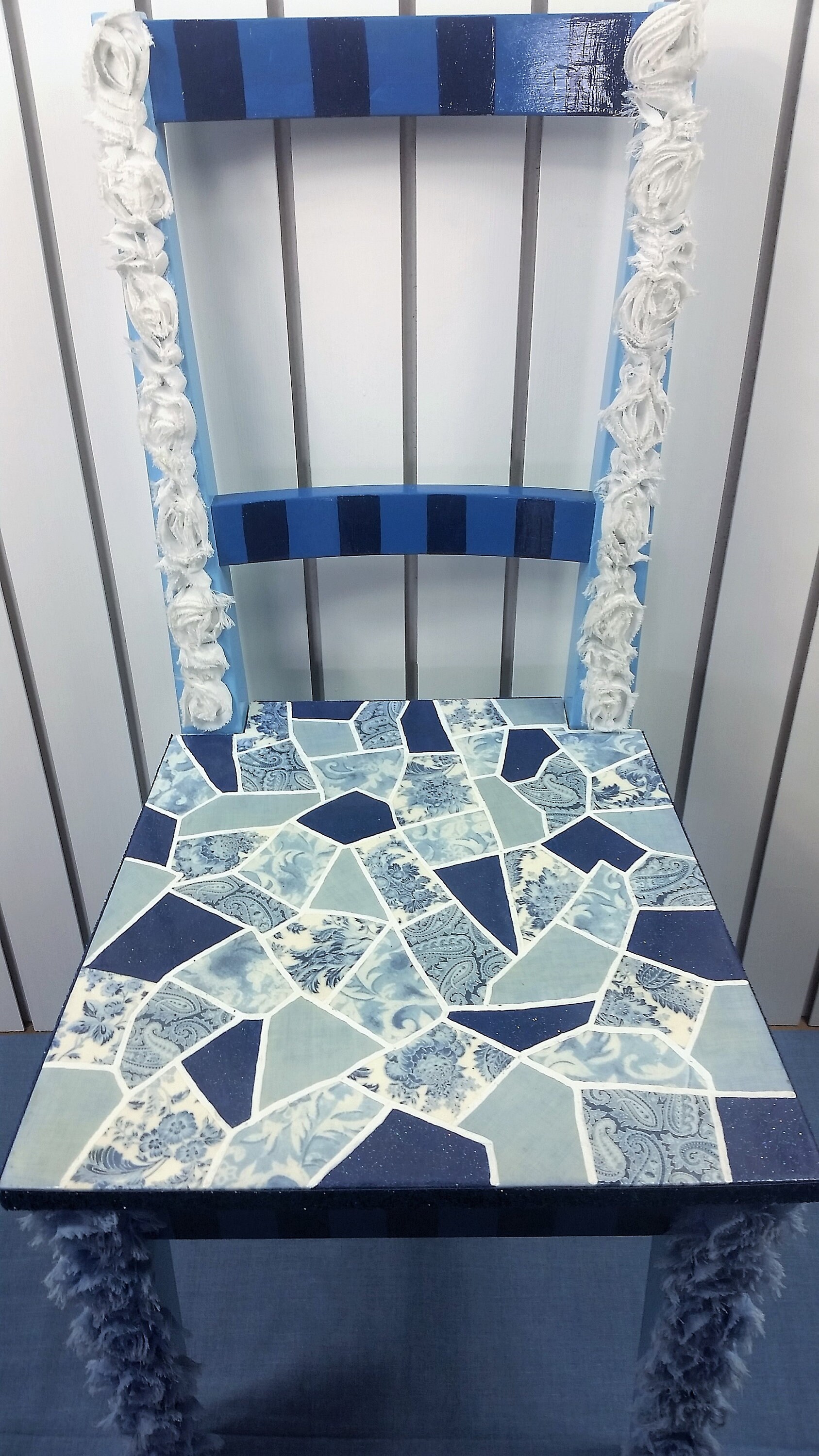 Blue Accent Chair, Refinished Chair, Statement Piece, Coastal Blue ...