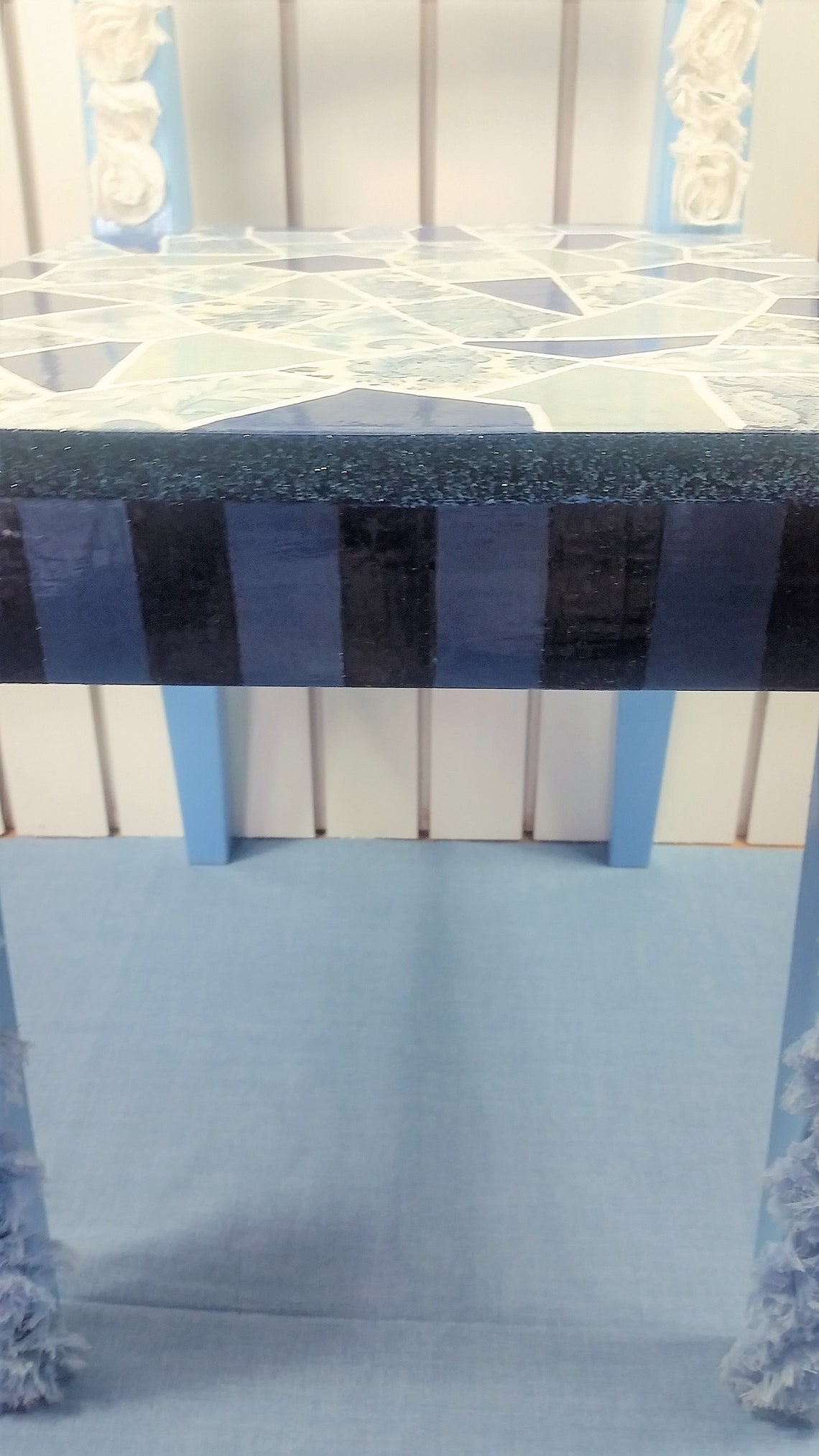 Blue Accent Chair, Refinished Chair, Statement Piece, Coastal Blue ...