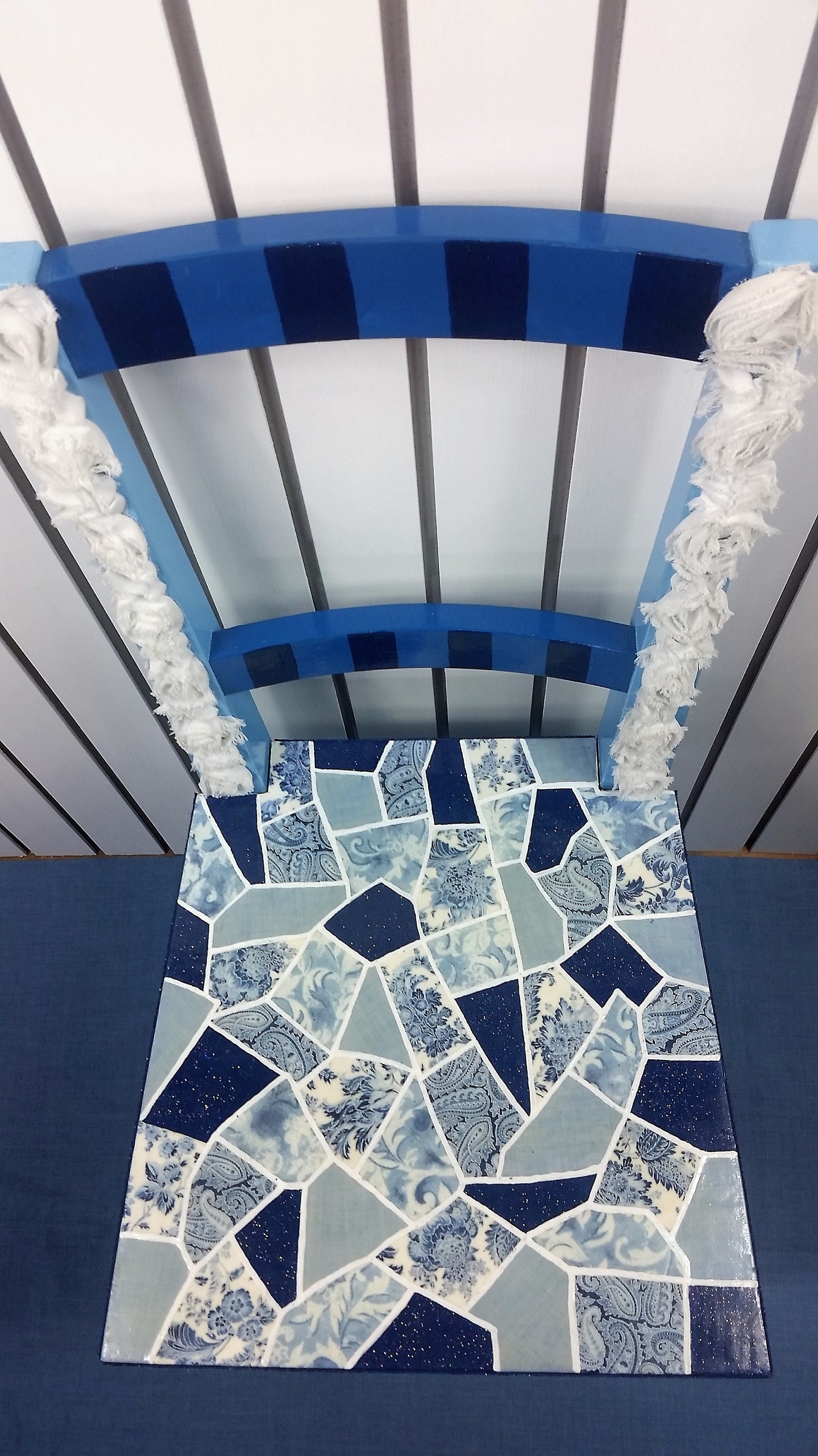 Blue Accent Chair, Refinished Chair, Statement Piece, Coastal Blue ...