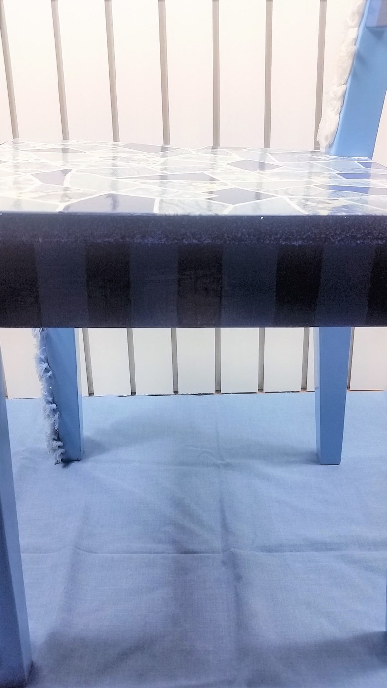 Blue Accent Chair, Refinished Chair, Statement Piece, Coastal Blue ...