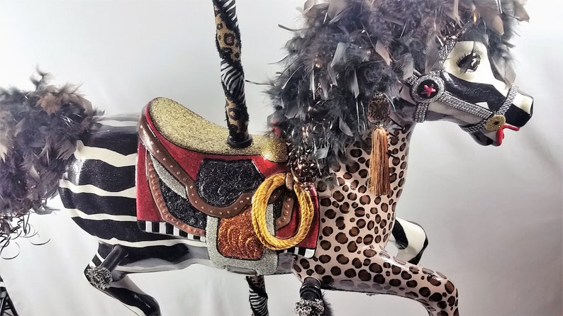 Carousel HorseLeopard PrintZebra Print Safari NurseryFull | Etsy