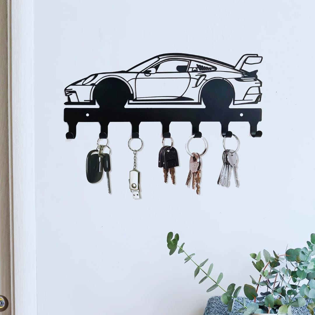 Car Key Holder for Wall: Metal Key Rack - Garage & Entryway Decor - Etsy