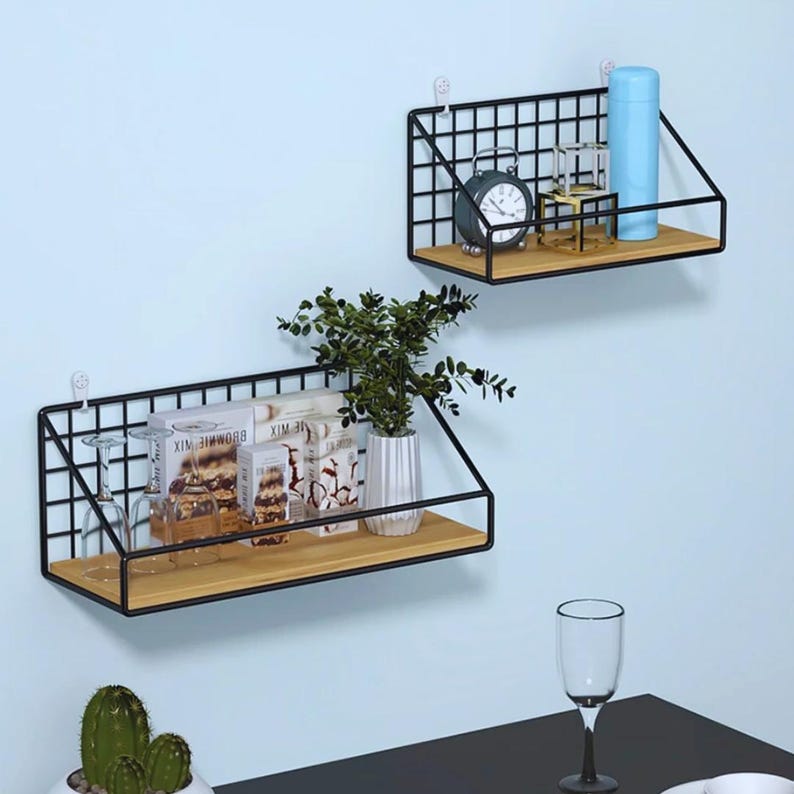 Rustic Basket Wall Shelf: Farmhouse Hanging Organizer - Etsy