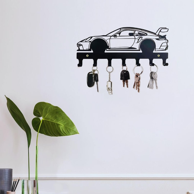 Car Key Holder for Wall: Metal Key Rack - Garage & Entryway Decor - Etsy