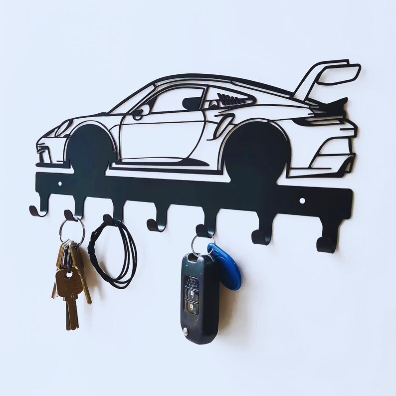 Car Key Holder for Wall: Metal Key Rack - Garage & Entryway Decor - Etsy