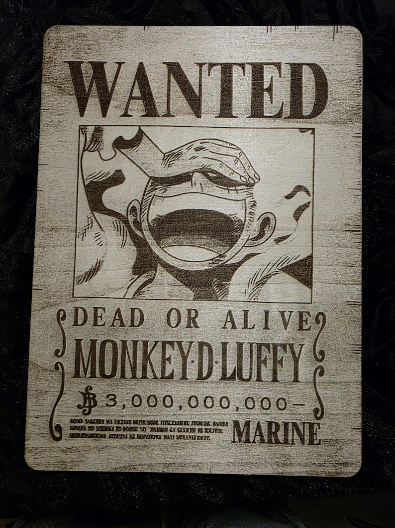 One Piece Anime Luffy Bounty Updated 2025 Wooden Laser Engraving Nika ...