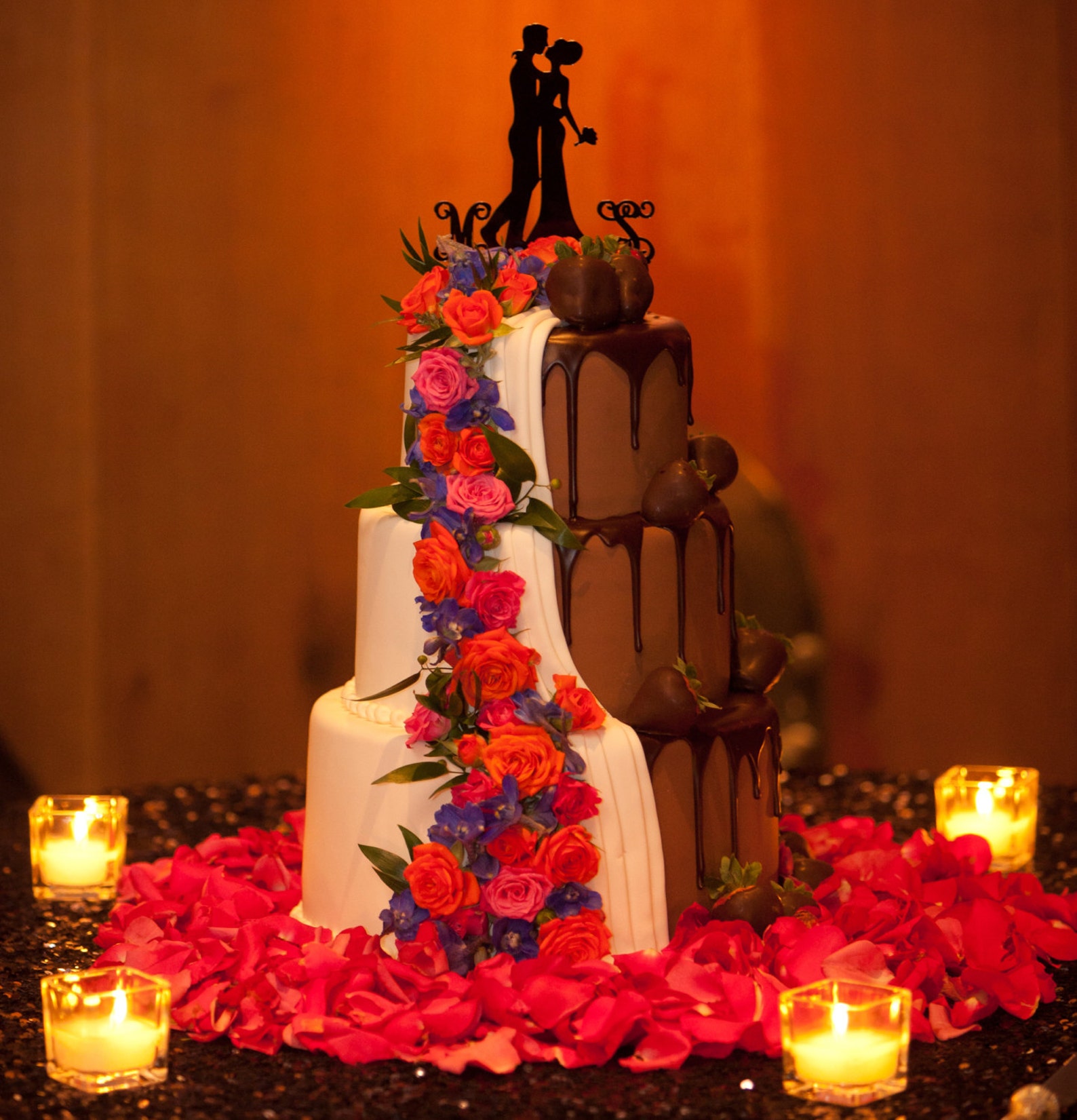 Custom Wedding Cake Topper Silhouette With Initials - Etsy