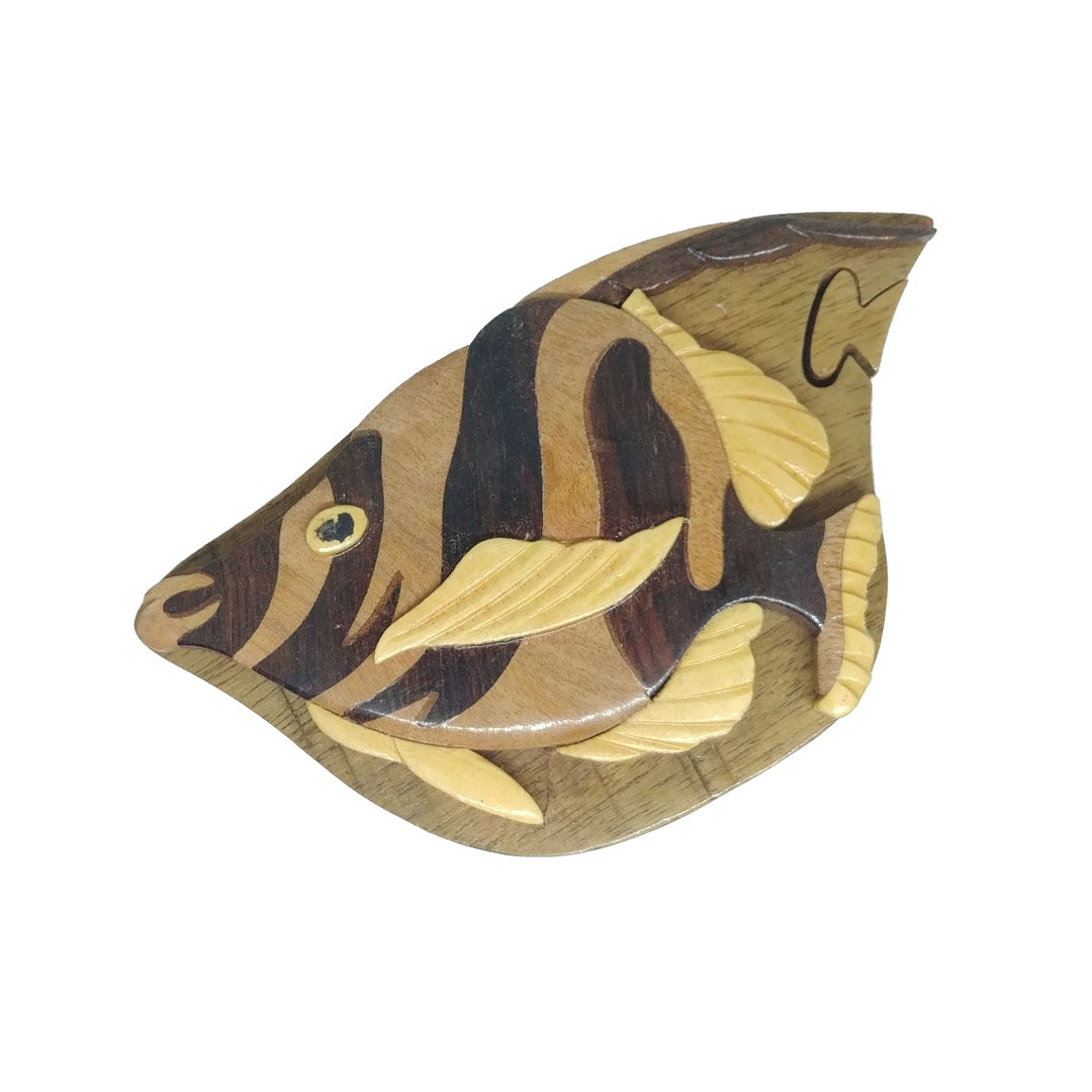 Angelfish Puzzle Box Handmade Custom Wooden Box Personalized - Fish ...