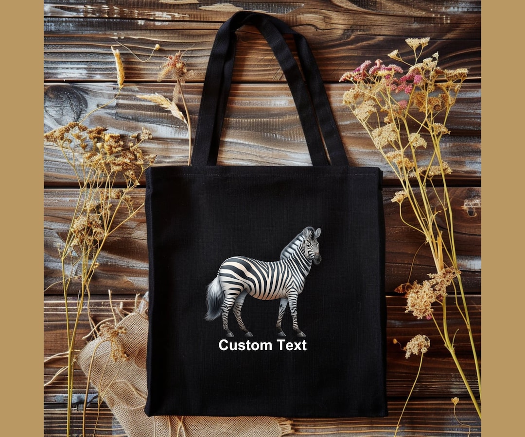 Zebra Tote Bag, Custom Tote, Custom Animal Tote Bag, Animal ...