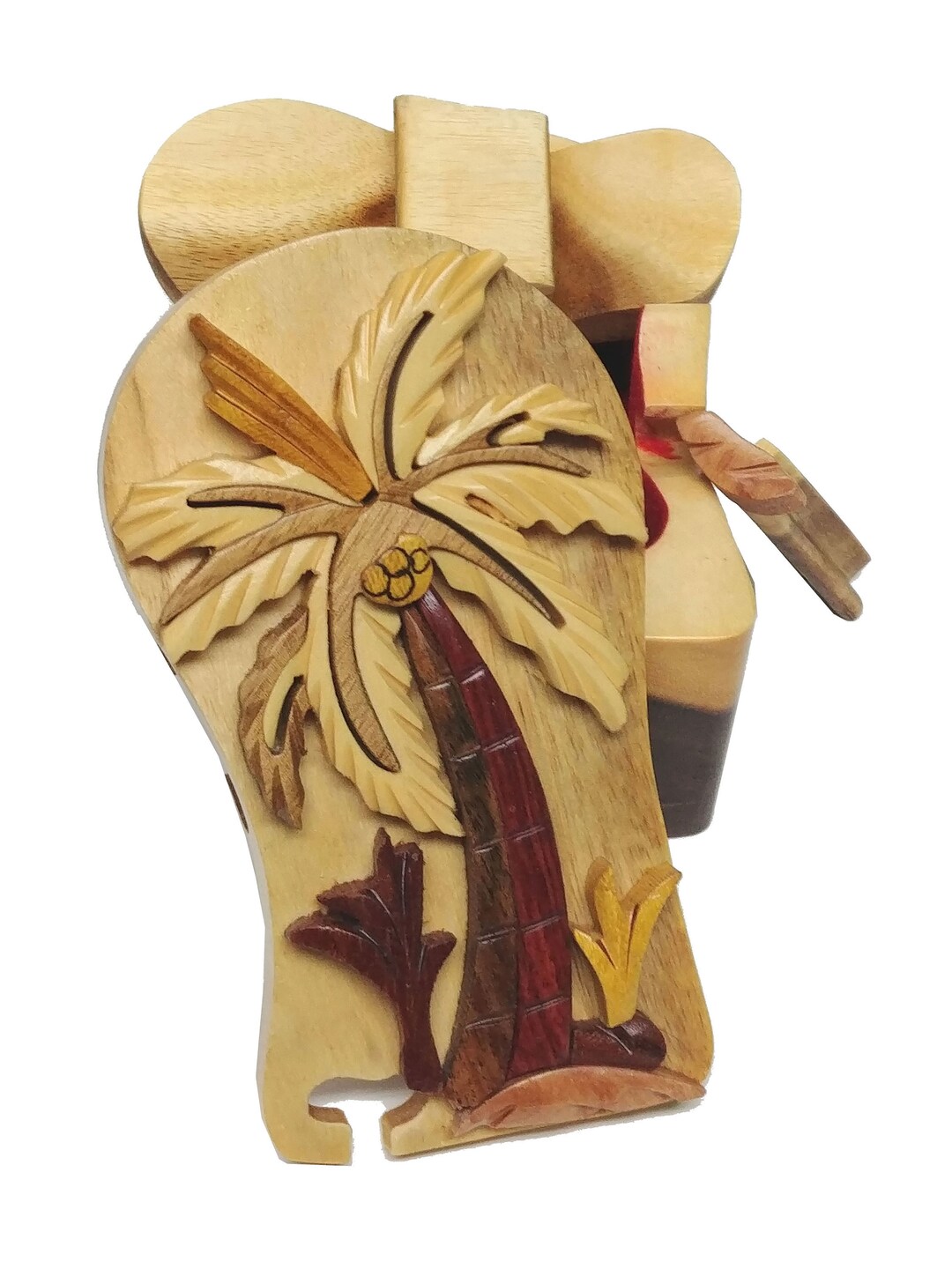Palm Tree Puzzle Box Handmade Custom Wooden Box Personalized - Greenery ...