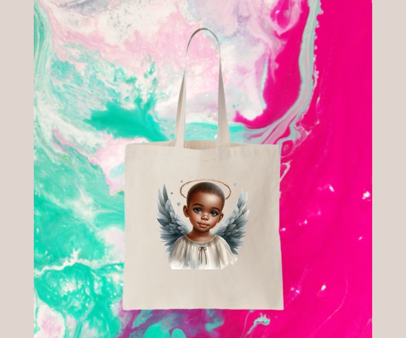 Boy Angel Tote Bag, Custom Tote, Custom Tote Bag, Divine Being ...