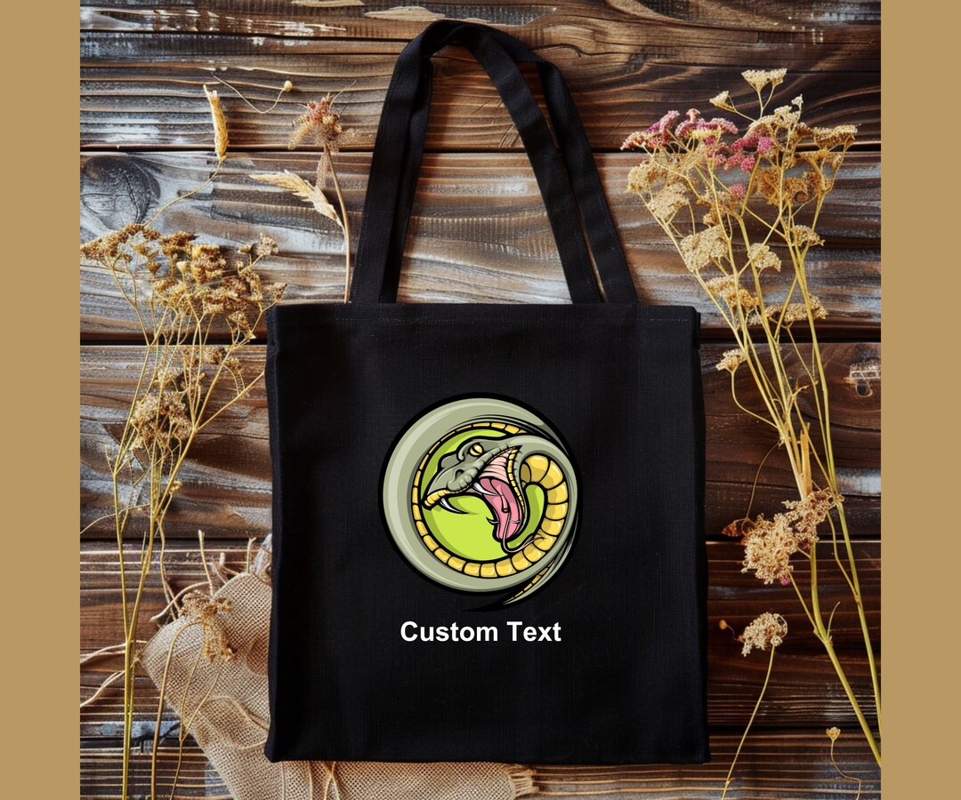 Custom Snake Cotton Canvas Tote Bag, Animal Lover Gift - Etsy