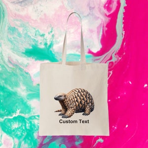 Ground Pangolin Tote Bag, Custom Tote, Custom Animal Tote Bag, Animal ...