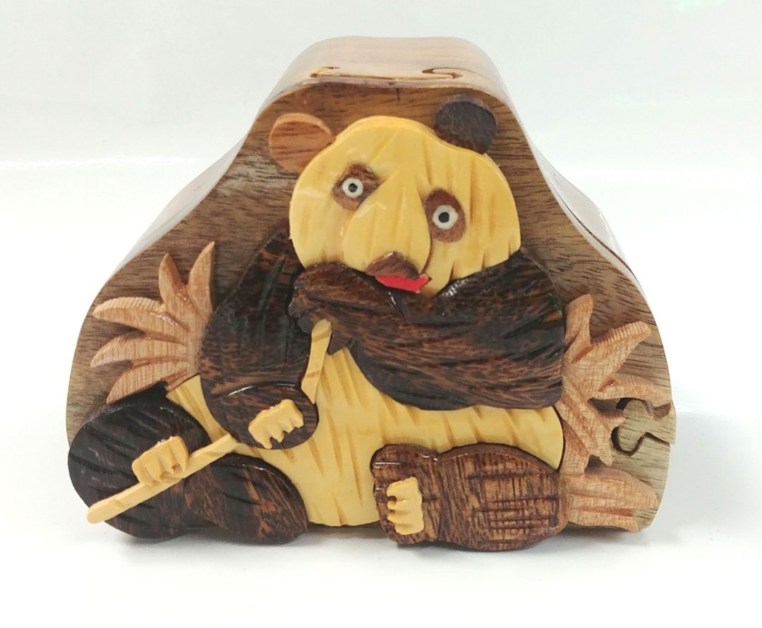 Panda Box Handmade Custom Wooden Box Personalized - Nature - Bear ...