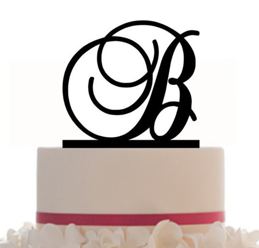 Custom Initial Cake Topper - Personalized Wedding Cake Topper - With ...