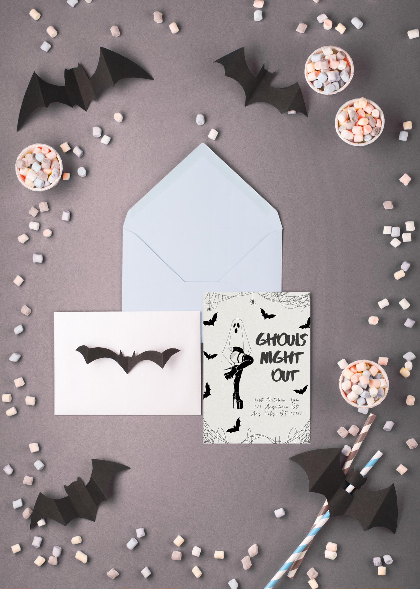 Ghouls Night Out Invitation | Halloween Girls Night Party Invite ...