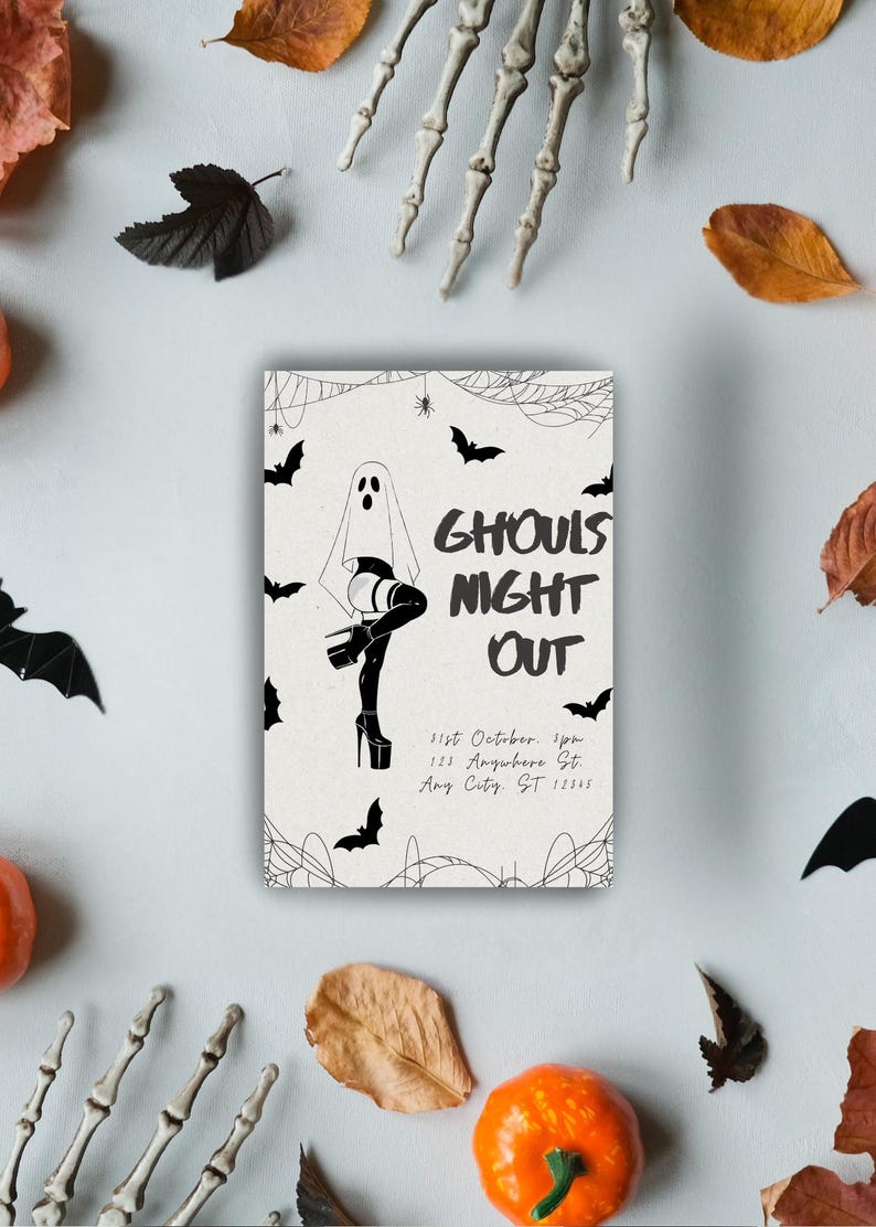 Ghouls Night Out Invitation | Halloween Girls Night Party Invite ...