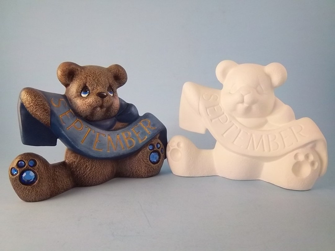 September Birthstone Bear Ceramic Bisque Paint It Your Self - Etsy
