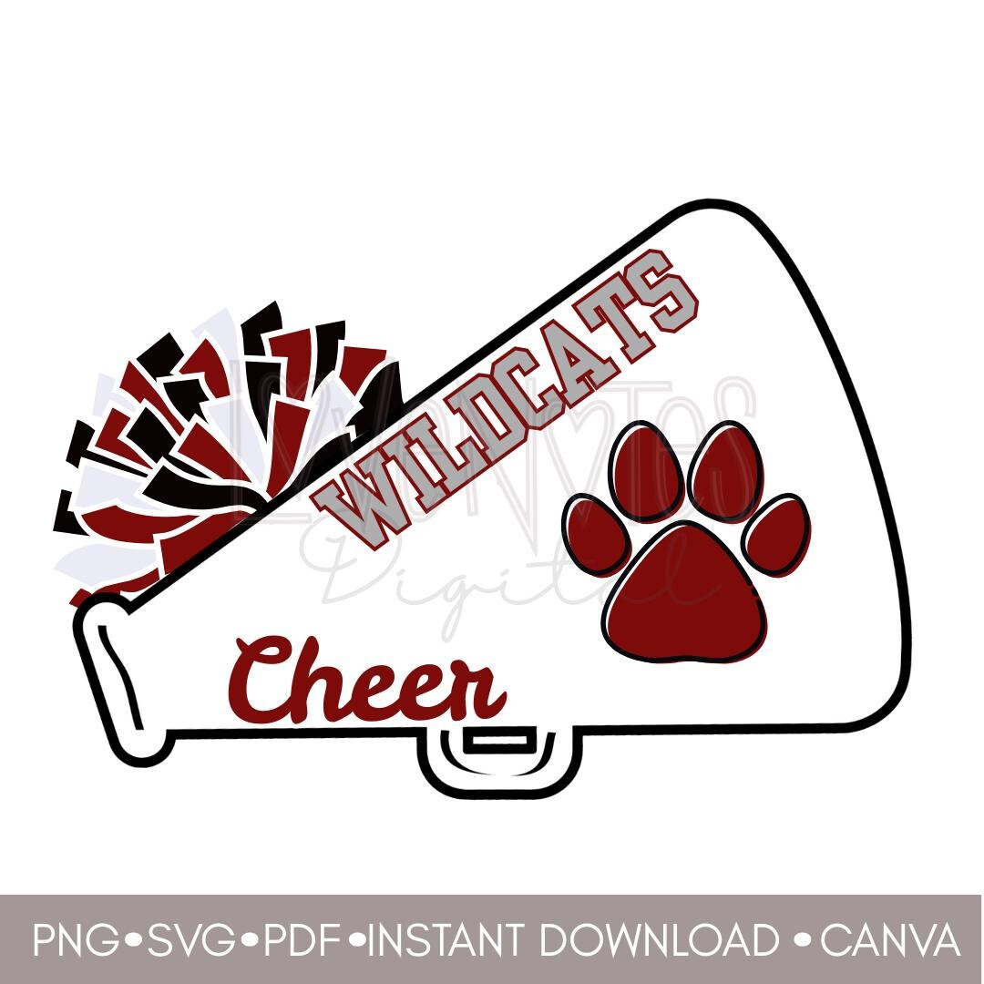 Maroon Cheer Megaphone SVG PNG PDF Canva Bundle | Cheerleading ...