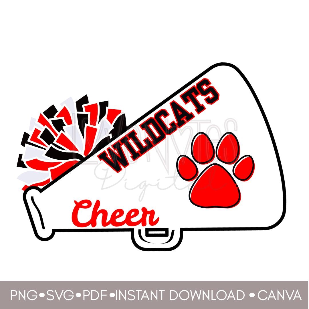 Cheer Megaphone SVG | Red School Spirit Clipart (digital Download ...