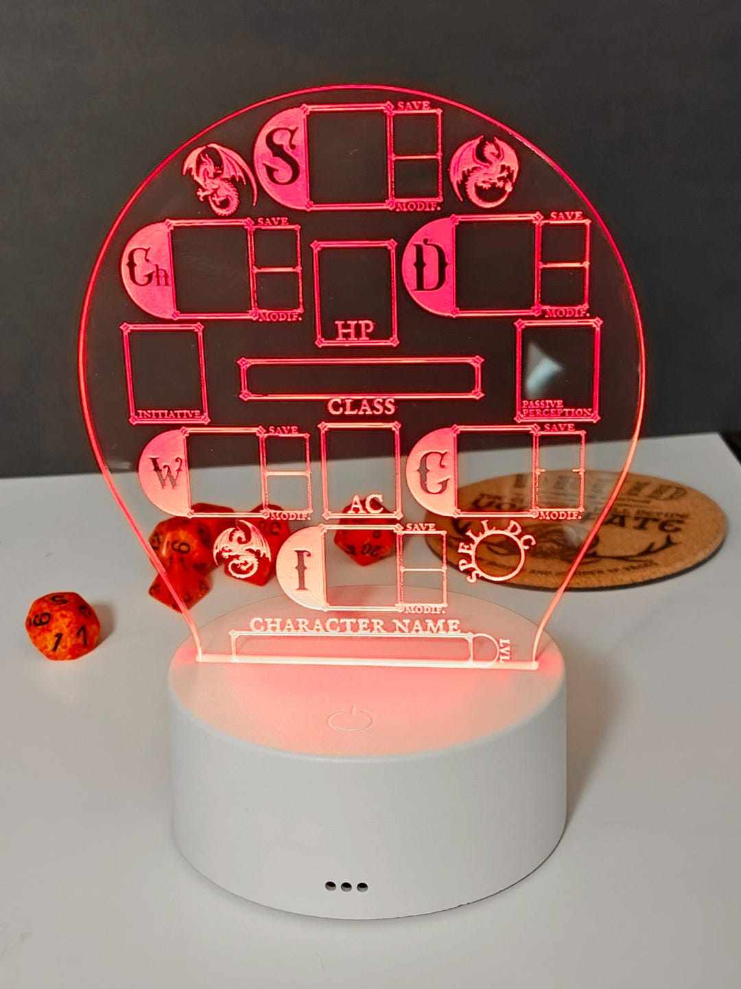 LED Character Dashboard – Dungeons & Dragons Stat Tracker – Illuminated ...