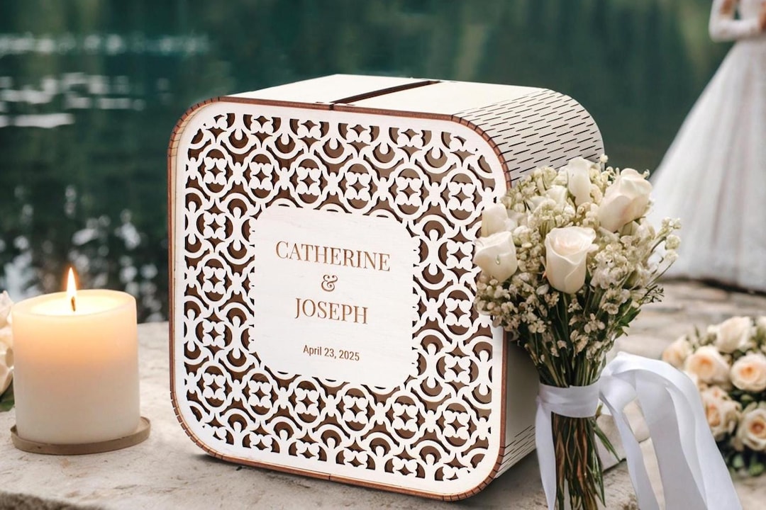 Wedding Card Box for Seaside Wedding, Wedding Card Holder, White ...