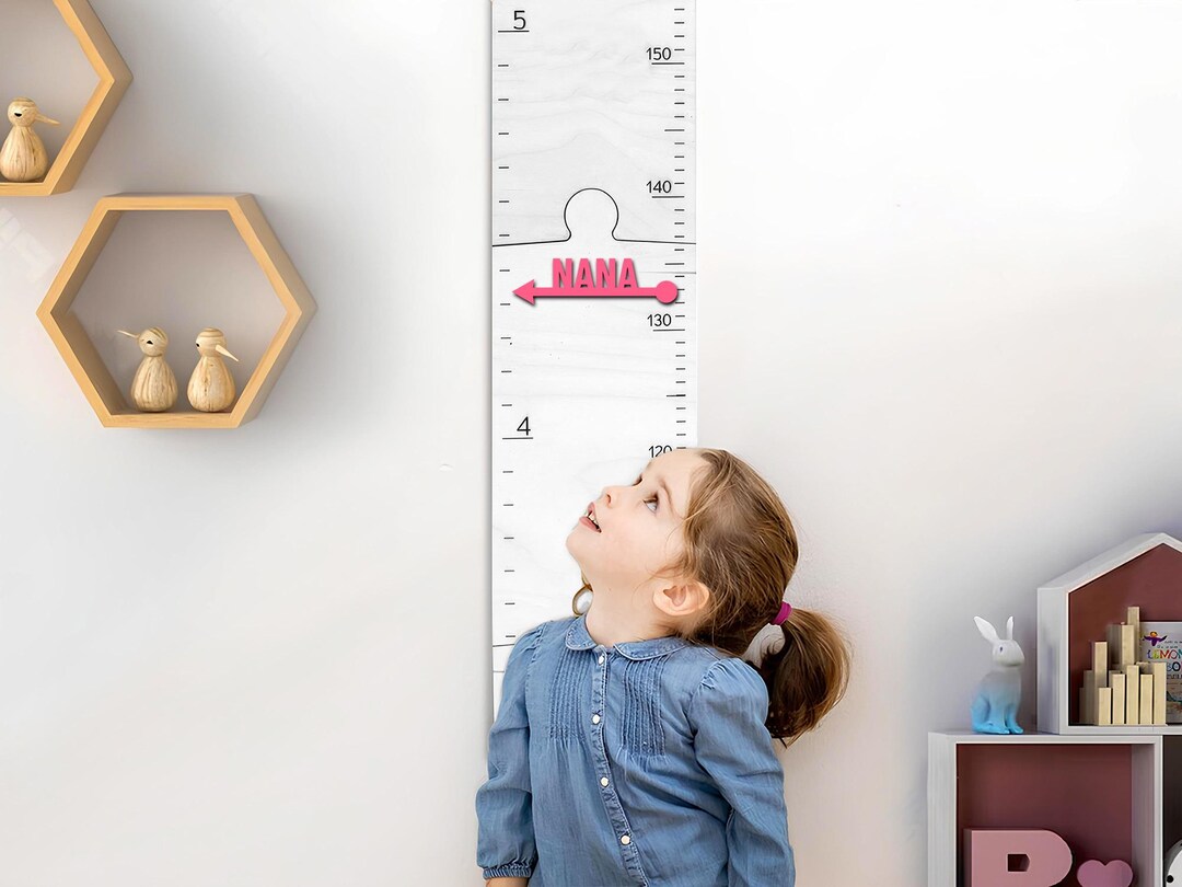 Custom Name Wooden Growth Chart, Handmade Baby Height Tracker for Kids ...