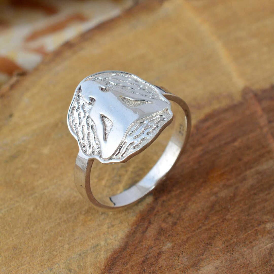 Silver Fox Head Ring – Animal Lover Jewelry – Handmade Woodland Animal ...