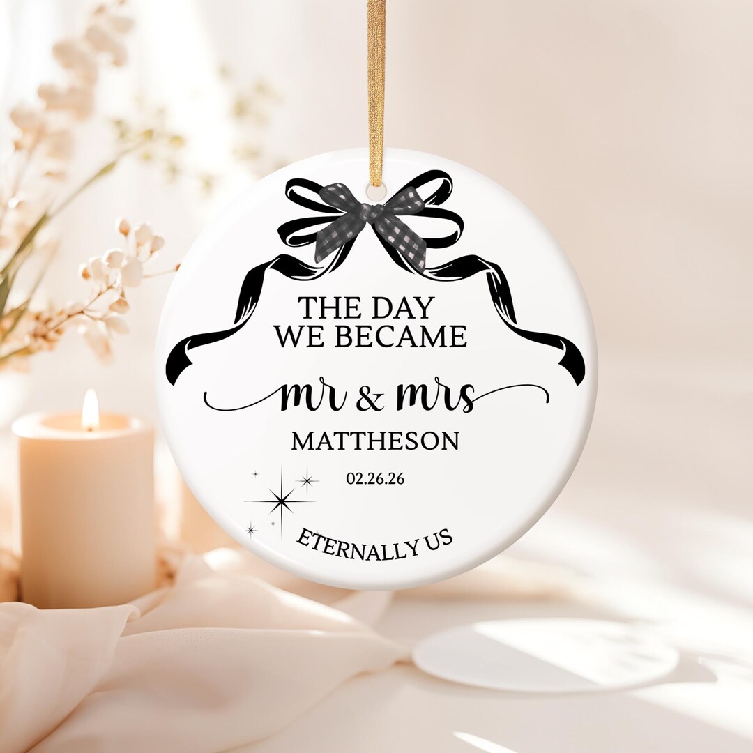 Personalized Wedding Ornaments Mr and Mrs Gift Just Married Keepsake ...