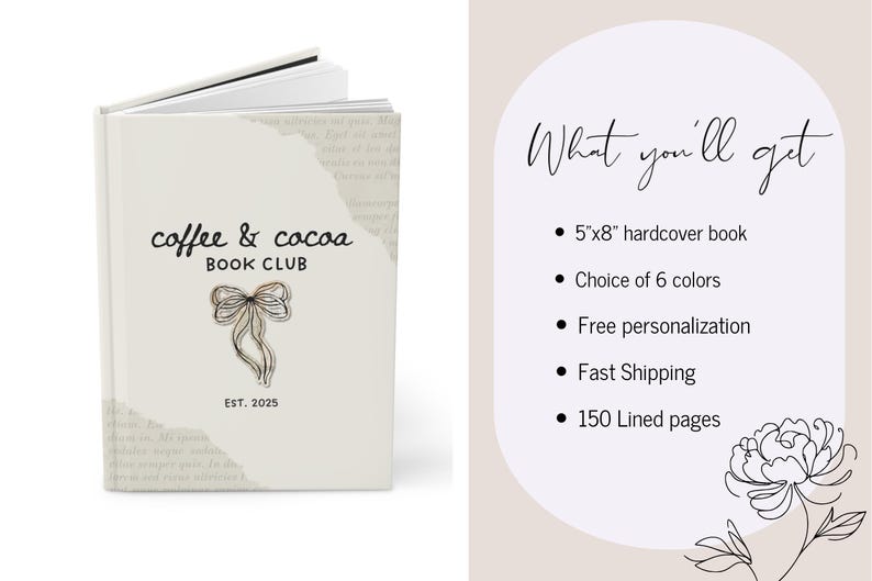 Custom Name Book Club Reading Journal Personalized Reading Log Notebook ...