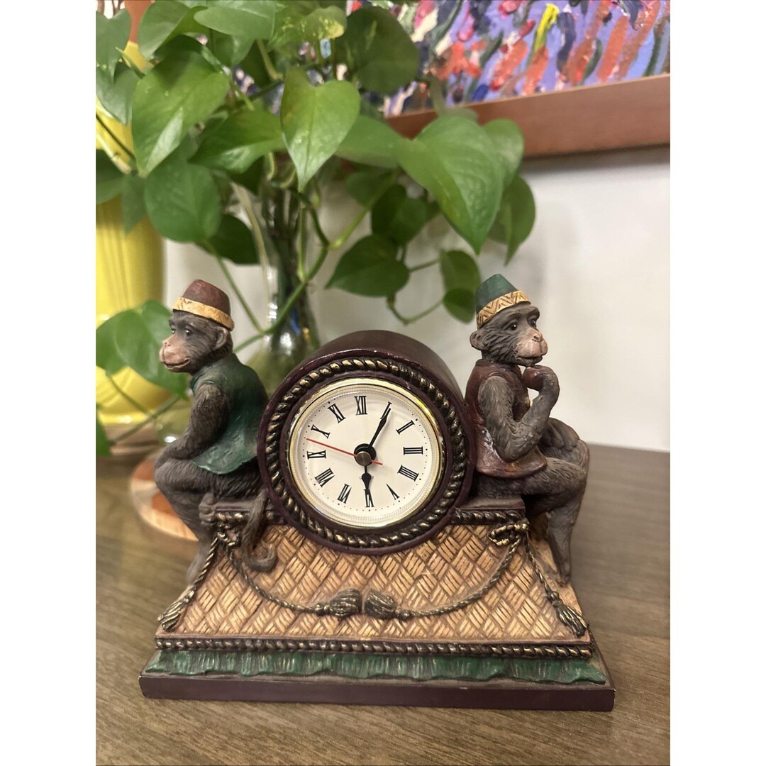 Vintage Whimsical Bellhop Monkeys Desk Mantle Clock Battery Operated - Etsy