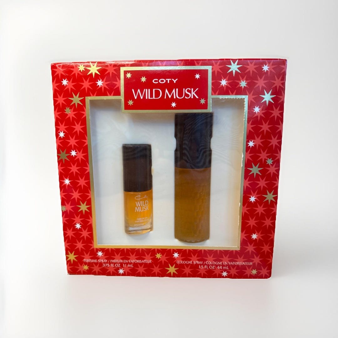 Coty Wild Musk Gift Set Vintage Perfume 11ml & Cologne Spray 44ml New ...