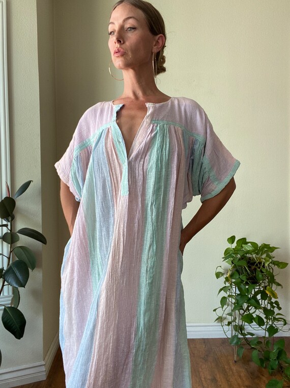 70’s dead stock NWT Zodiac Brand pastel Indian cotton… - Gem