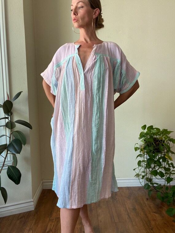70’s dead stock NWT Zodiac Brand pastel Indian cotton… - Gem