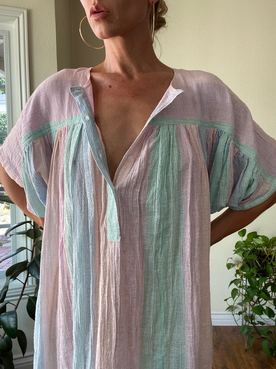 70’s dead stock NWT Zodiac Brand pastel Indian cotton… - Gem